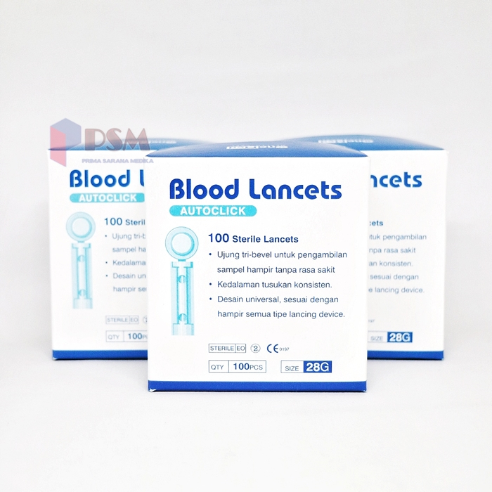 Jual Blood Lancets 28G Onemed / Jarum Lancet Bekam Pengambil Darah isi ...