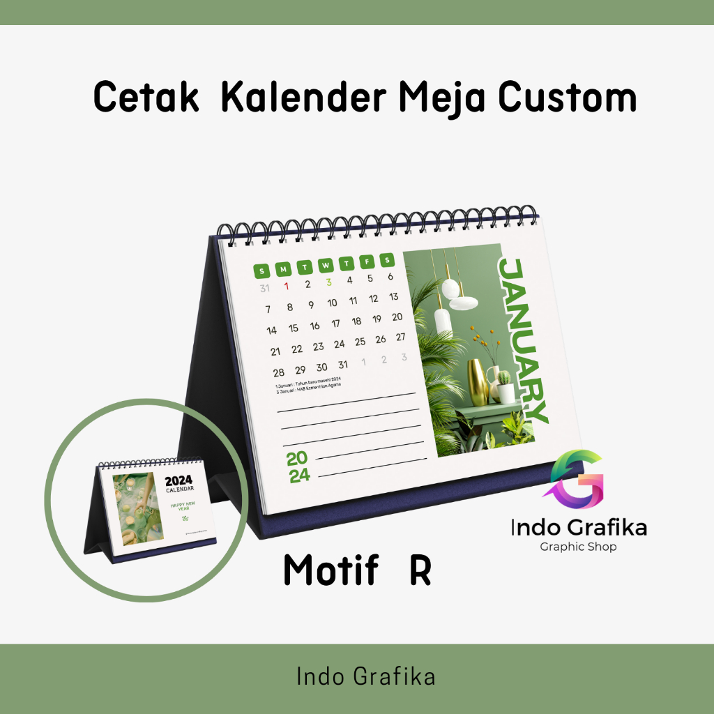 Jual kalender custom foto 2024 aesthetic / kalender duduk, kalender ...