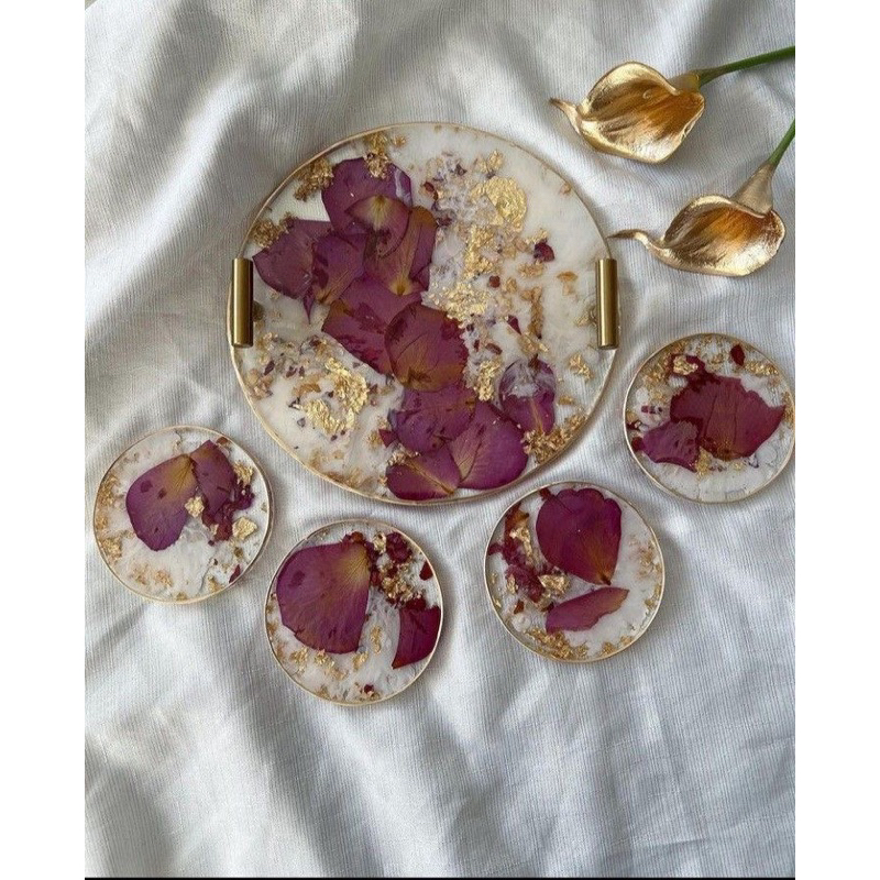 Jual resin coaster flower tatakan gelas resin bunga | Shopee Indonesia