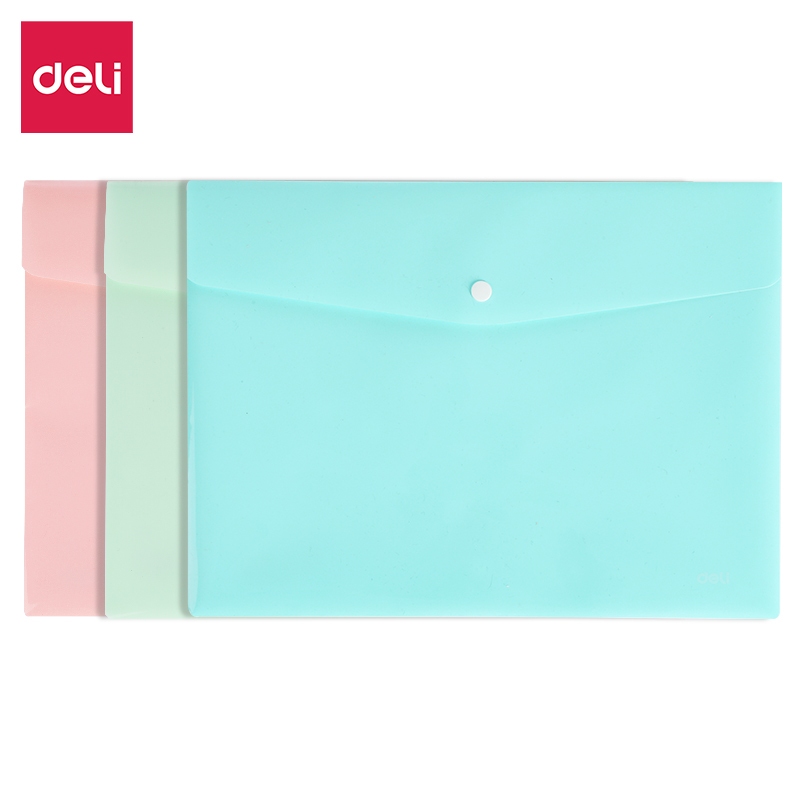 Jual Deli Map Plastik / Map Kancing / File Bag A4 Warna Pastel EF554 ...