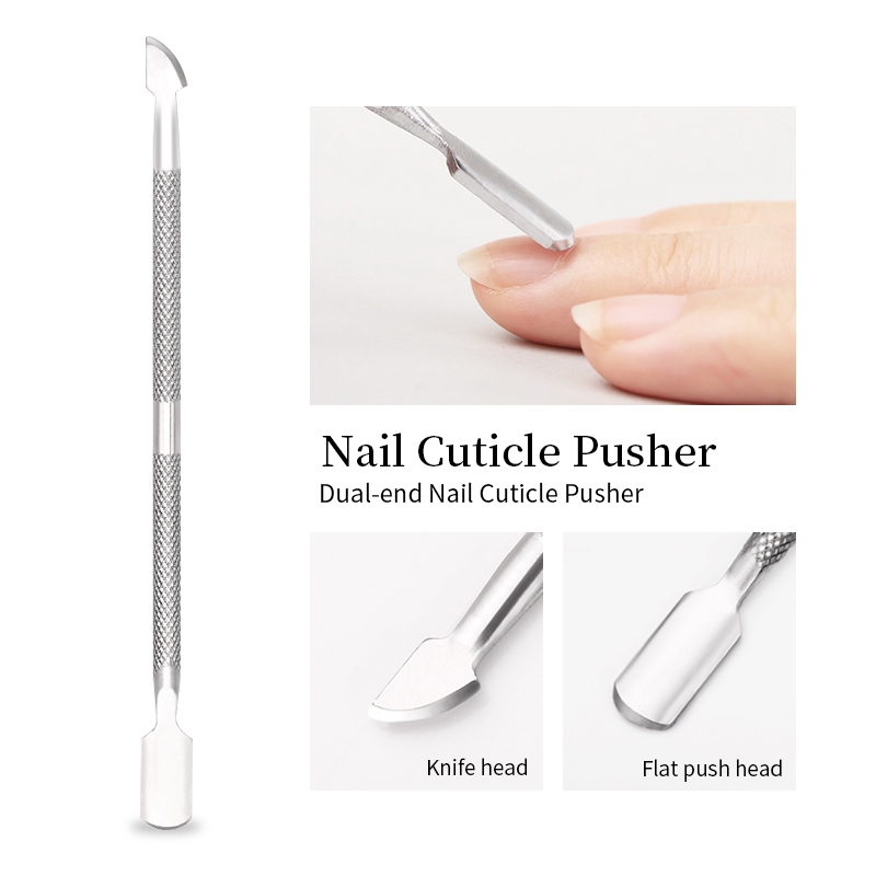 Jual UR SUGAR Nail Cuticle Pusher Dual-ended Colorful Stainless Steel ...