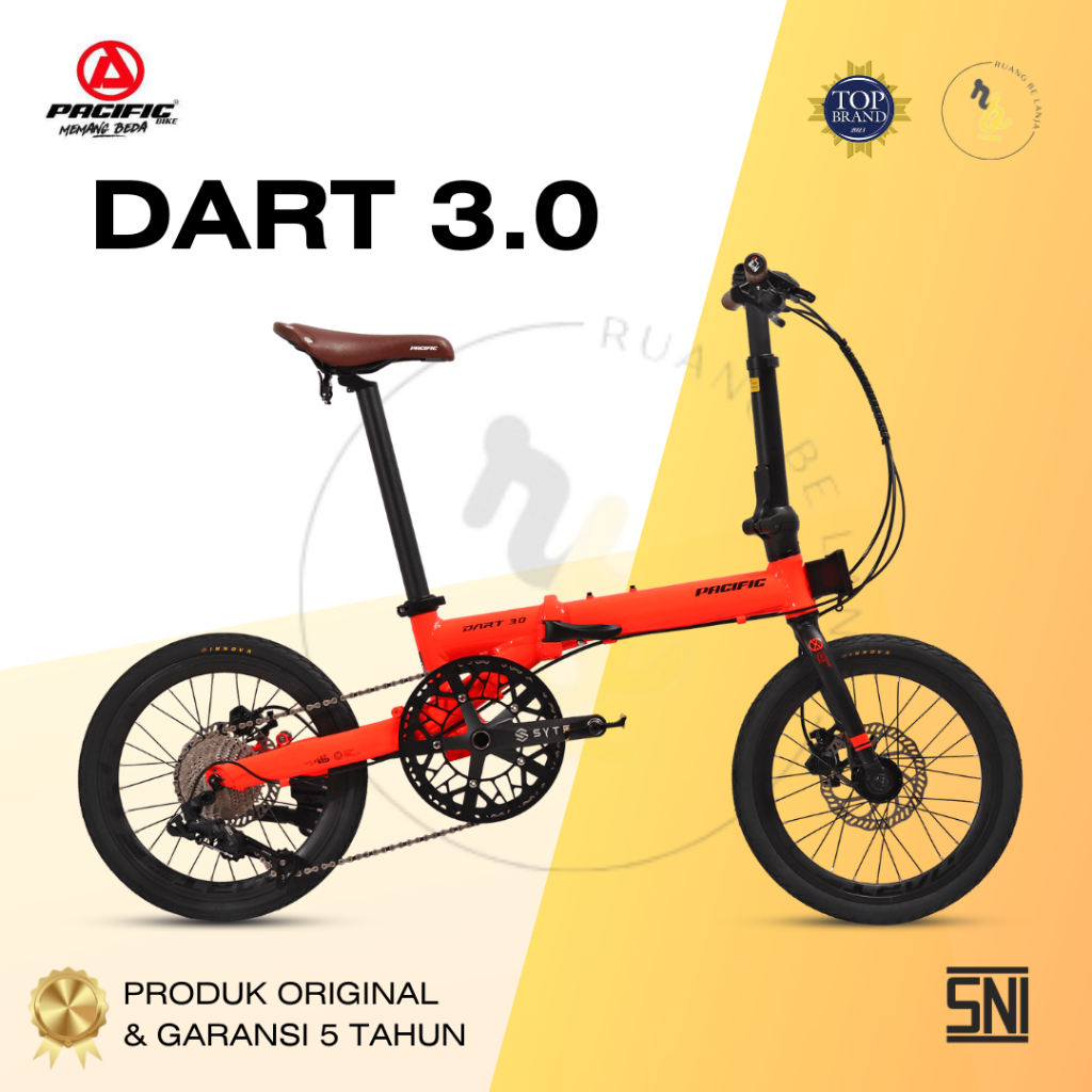 Jual Sepeda Lipat Ukuran 16 Inch DART 3.0 (10 Speed/Hydraulic Discbrake) Folding Bike Pacific ...