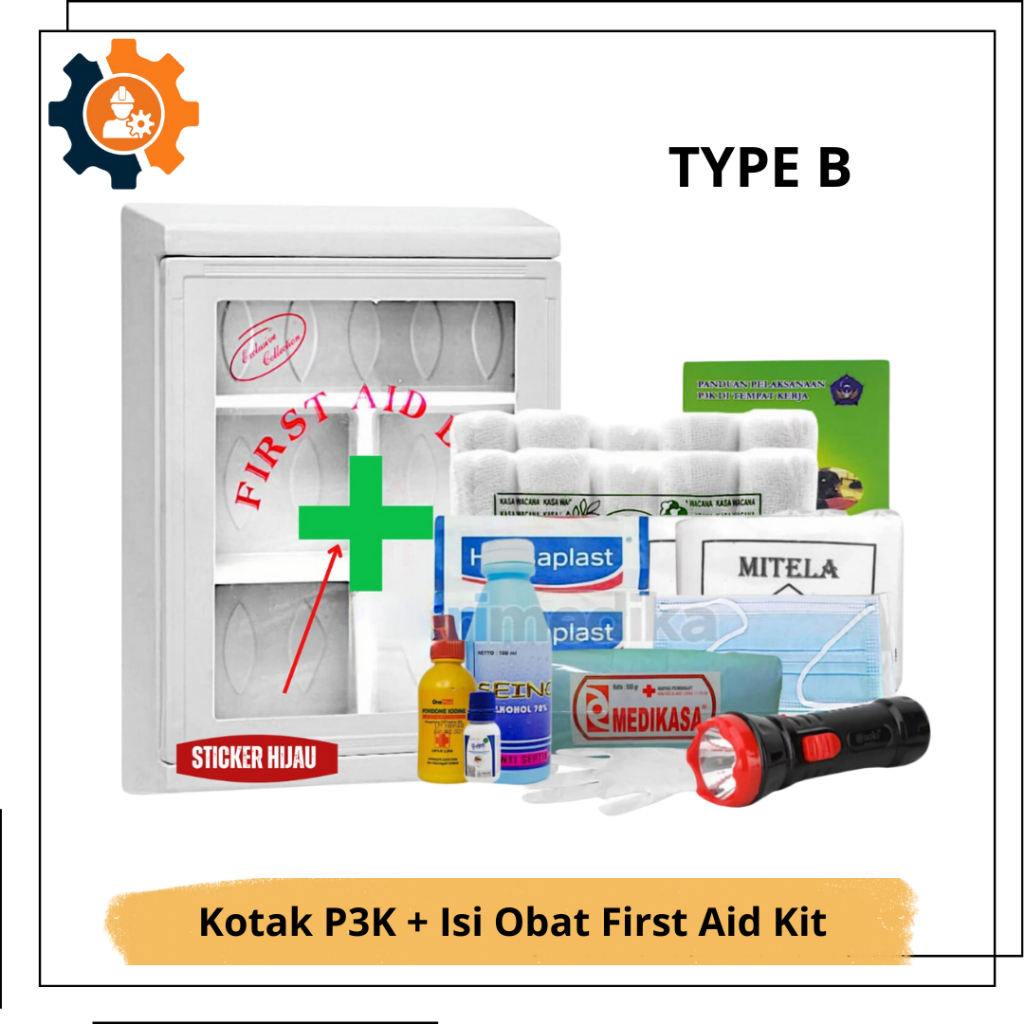 Jual ( KEMENAKER RI ) Plastic Box Kit + Type B - Kotak Obat P3K Dinding ...