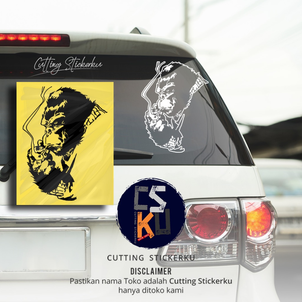 Jual Cutting Stiker Gorila Man Variasi Motor Mobil Sticker Timbul Keren ...