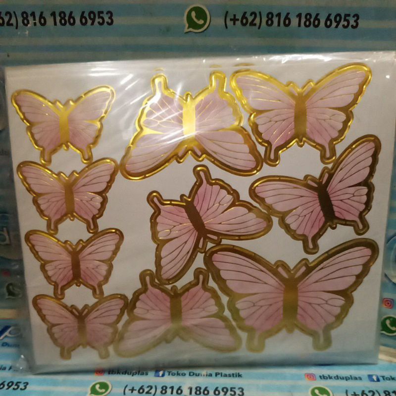 Jual Hiasan Cake Topper Kupu Kupu Pink Butterfly isi 10 pcs | Shopee ...