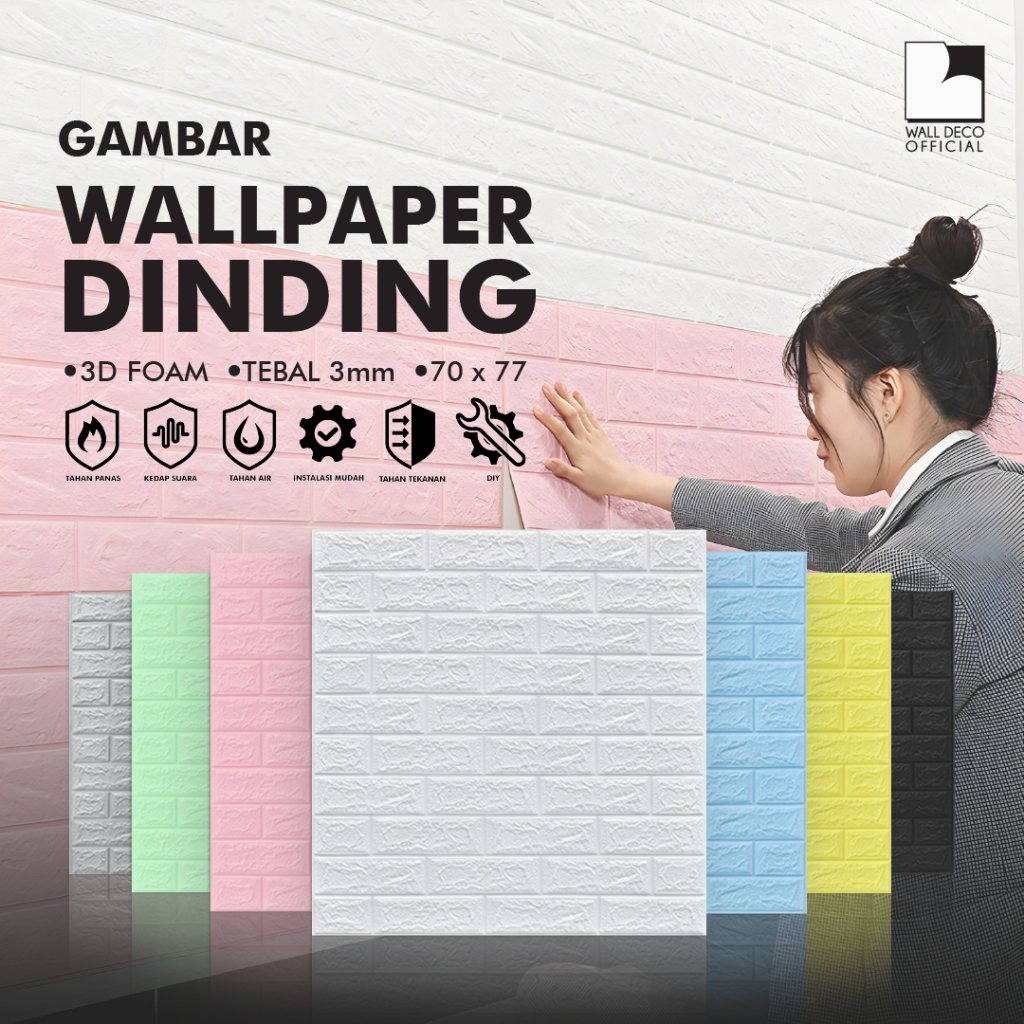 Jual Wall Deco - 70CM*77CM Wallpaper Dinding Kamar Tidur 3D Foam ...