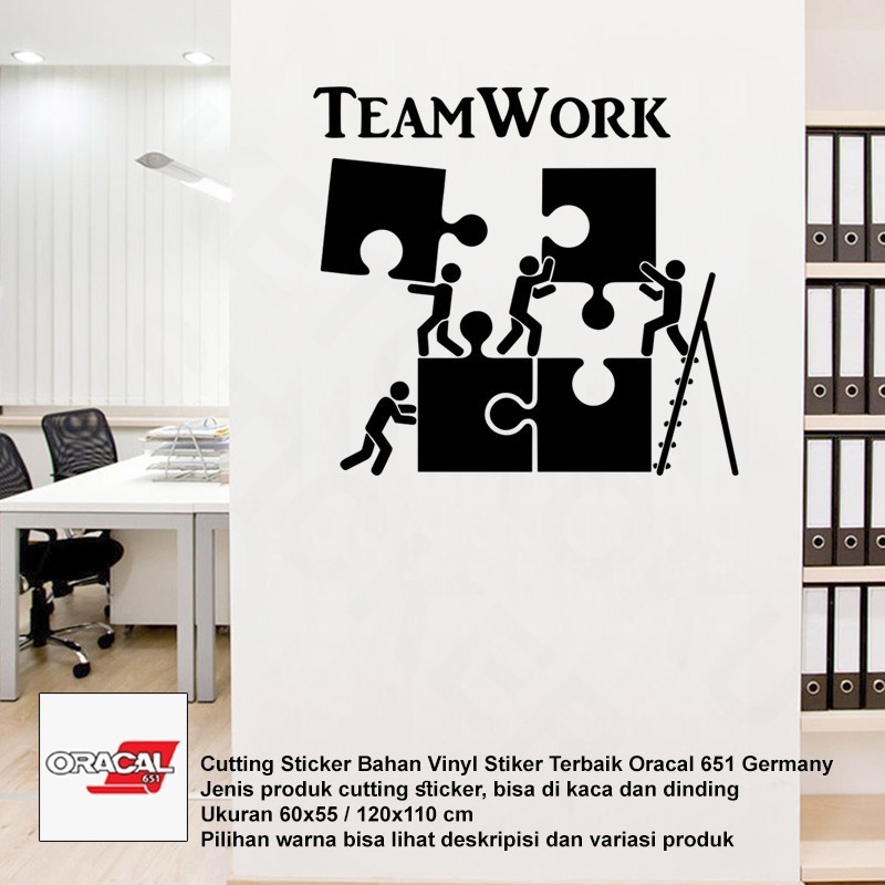 Jual Wall Sticker Dinding Stiker Kaca Motivasi Kantor Team Work Cutting ...