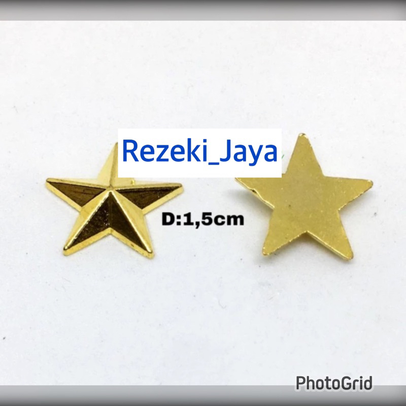 Jual Pin Bintang Tebal / Pin Bintang Logam Gold 1cm, 1,2cm, 1,5cm, 2cm ...