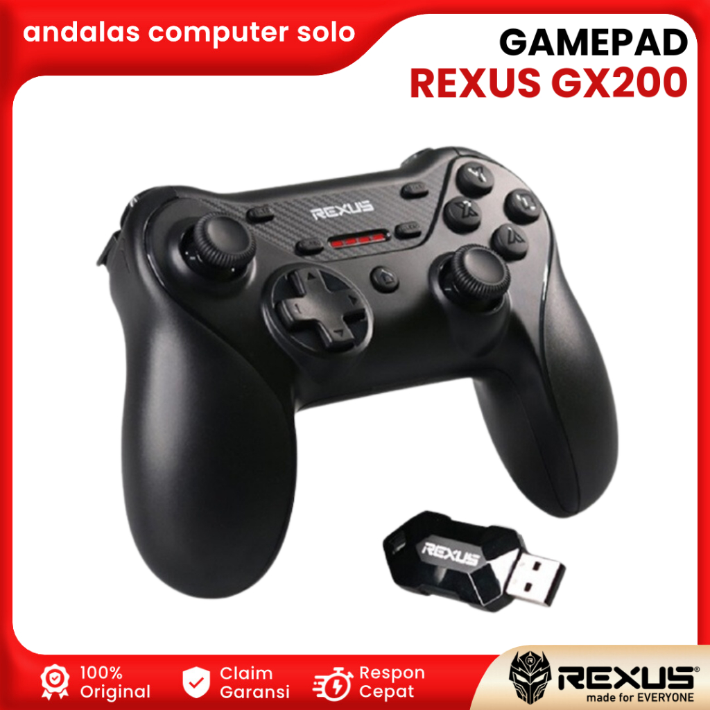 Jual GAMEPAD JOYSTIK WIRELESS REXUS GLADIUS GX-200 ORIGINAL | Shopee ...