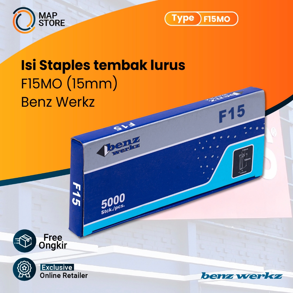 Jual Industrial Staples F 15 / Isi staples tembak angin / Paku mabel ...