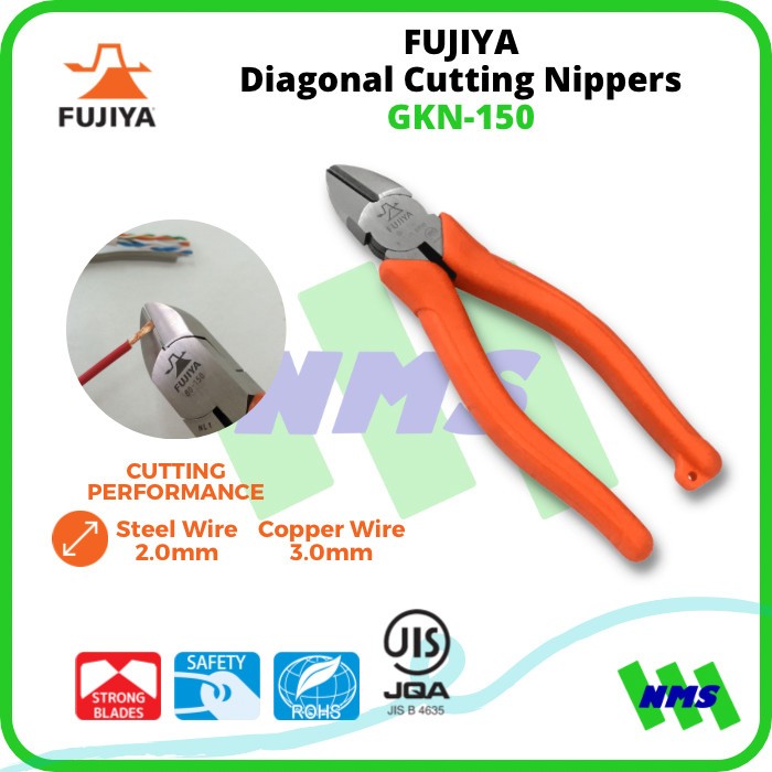 Jual Tang Potong Baja Diagonal Cutting Nippers 6 Inch 150mm GKN-150 FUJIYA | Shopee Indonesia