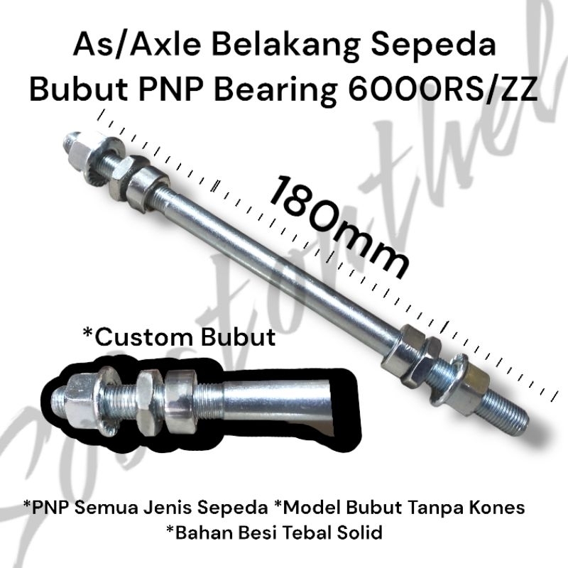 Jual As Belakang Sepeda Bubut Bearing 6000 PNP | Shopee Indonesia