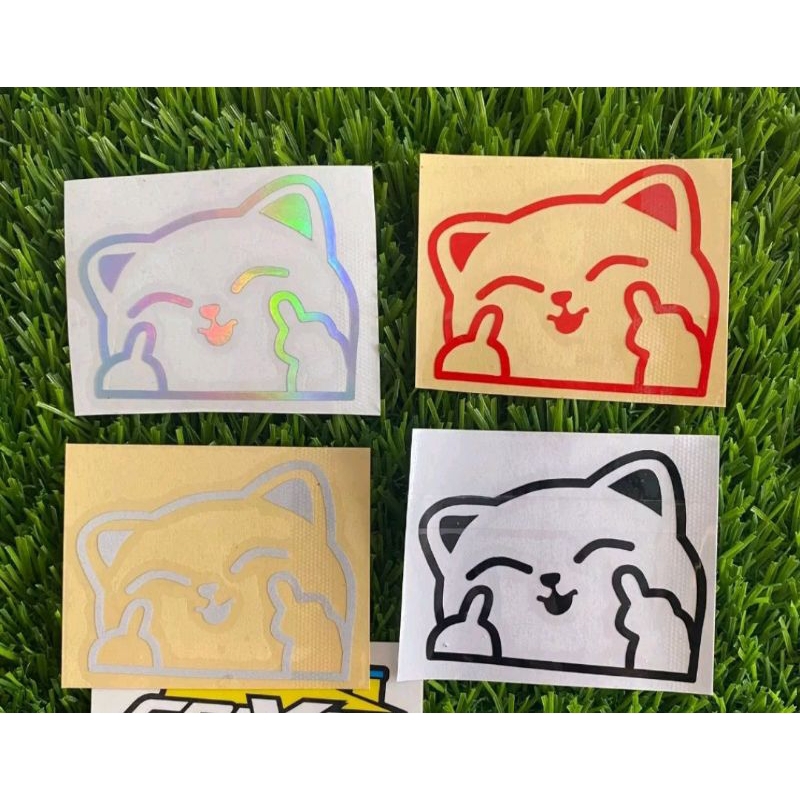 Jual Sticker Kucing Lucu Meme Middle Finger Fucek Viral Stiker Cutting ...