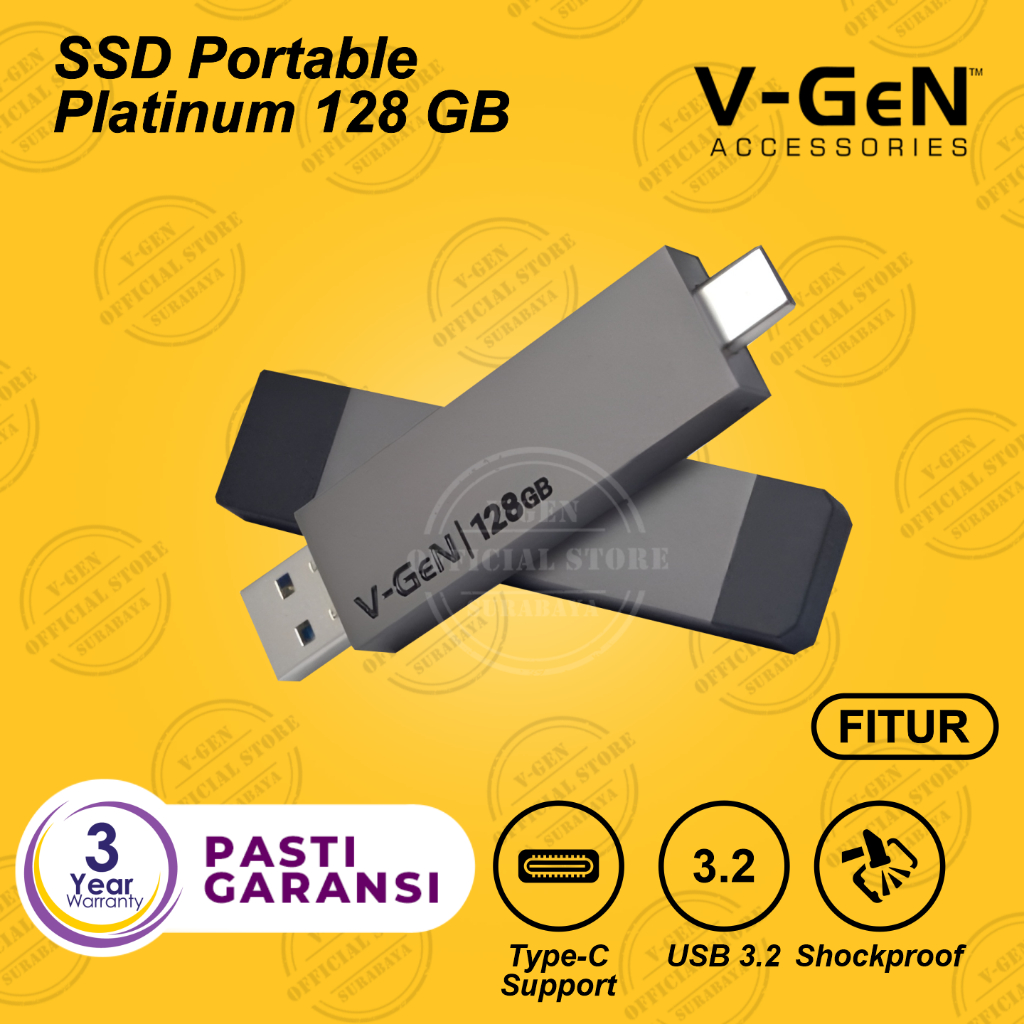 Jual SSD Portable V-GeN Platinum 128GB 256GB 512GB USB 3.2 Type C V-GeN | Shopee Indonesia