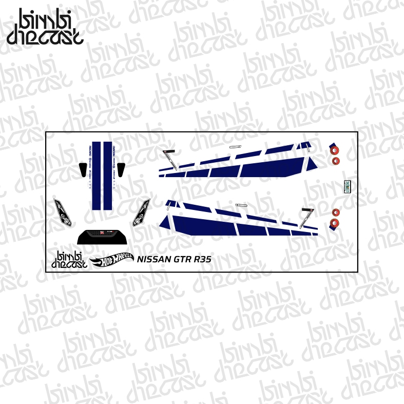 Jual Decal Hotwheels Nissan GTR R35 Strip Biru | Shopee Indonesia