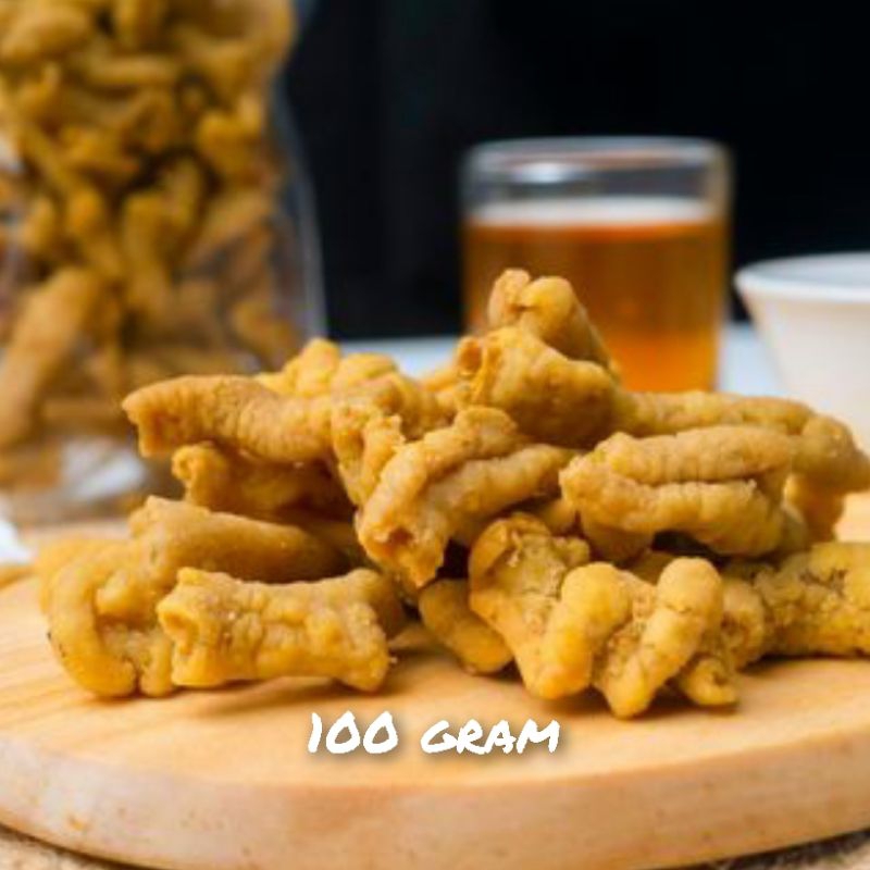 Jual keripik usus crispy/keripik usus rasa original/100 gram halal | Shopee Indonesia