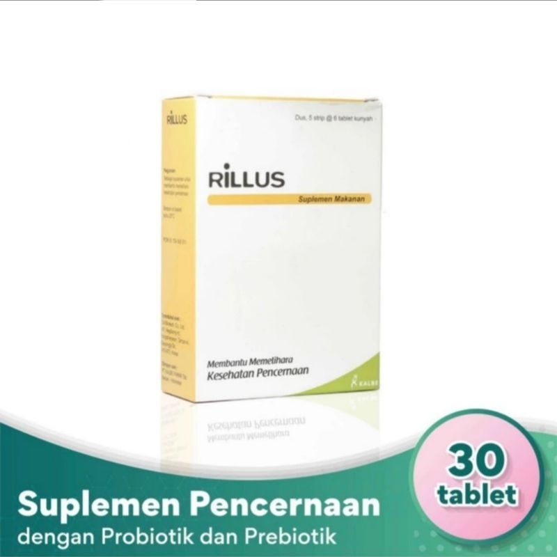 Jual rillus 30 tablet kunyah probiotik dan prebiotik | Shopee Indonesia