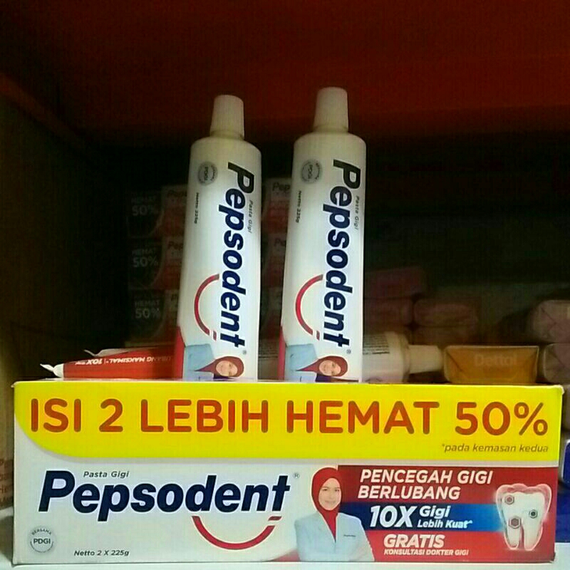 Jual Pepsodent 225gr isi 2 | Shopee Indonesia