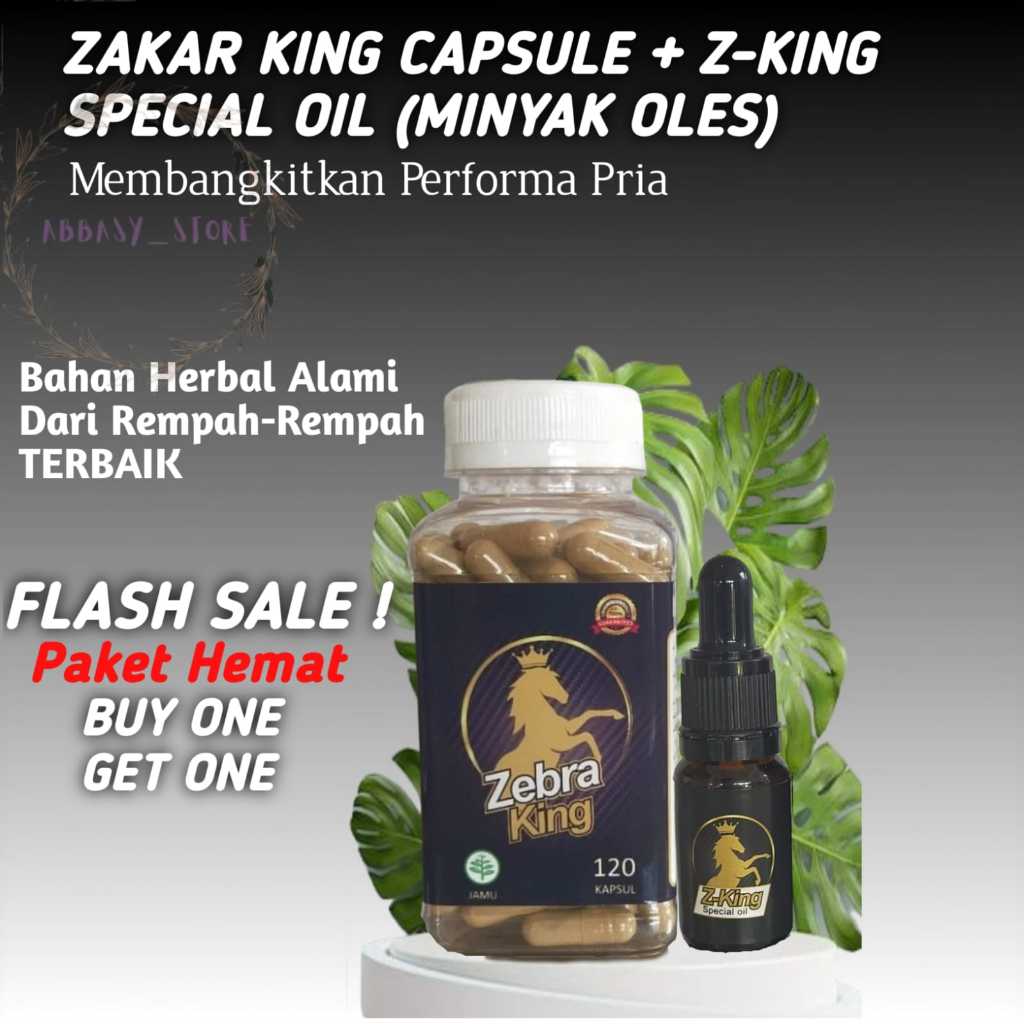 Jual [BUY ONE GET ONE] Zakar King Original 120 Capsule + ZKing Special Oil (Minyak Oles ...
