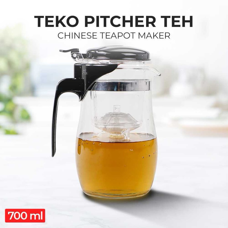 Jual One Two Cups Teko Kaca Teh Kopi Pitcher Borosilikat dengan Saringan - TP-758 | Shopee Indonesia