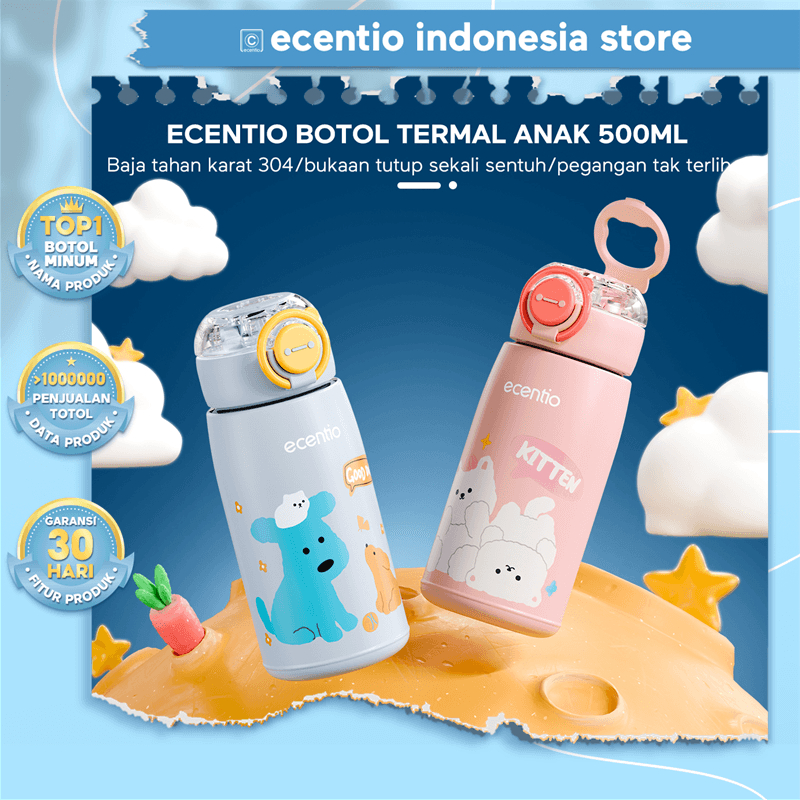 Jual ecentio Botol Minum Anak Stainless Steel Termos 470ml Tahan Panas ...
