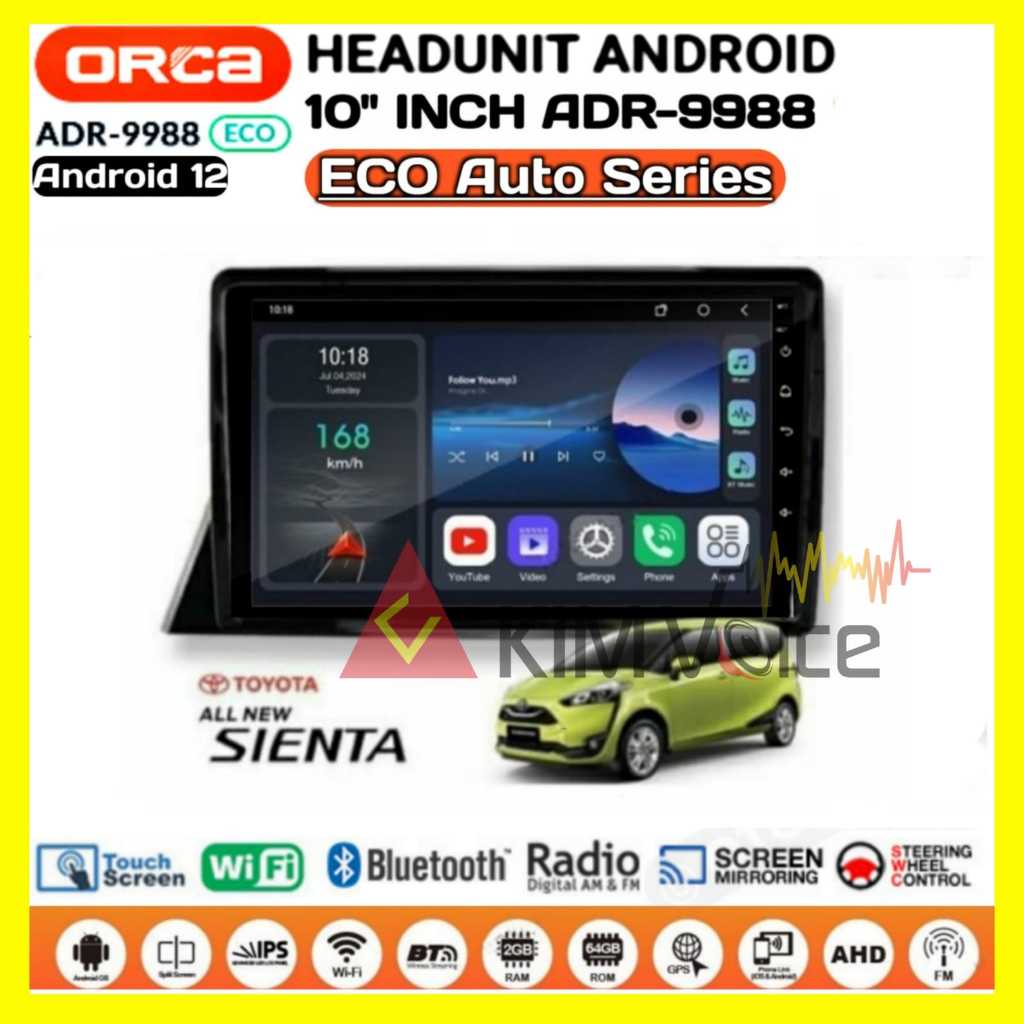 Jual Head unit Android Orca Eco 10 inch OEM All New Sienta Soket pnp ...