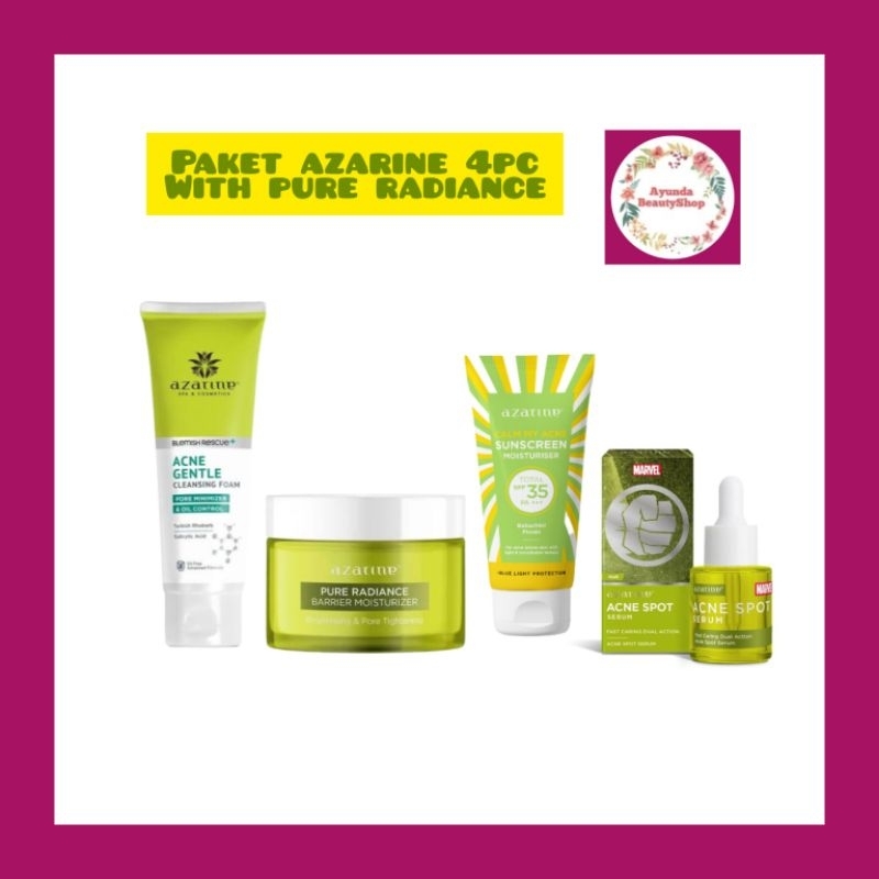 Jual AZARINE PAKET ANTI ACNE 4PC WITH MOIST PURE RADIANCE 100%ORI ...