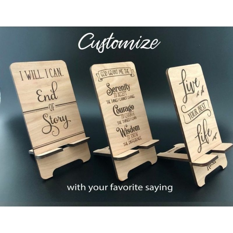 Jual tempat hp kayu, bisa custom nama atau tulisan, unik classic lucu ...