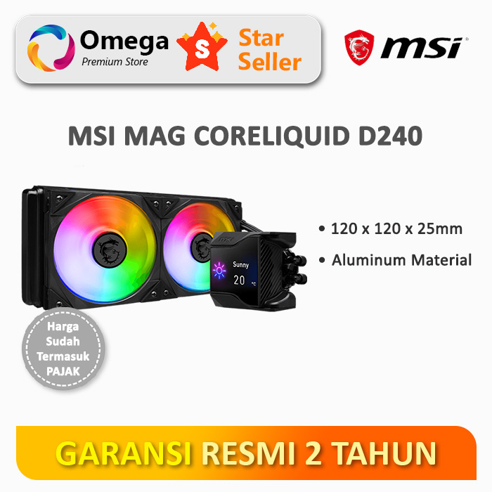 Jual MSI MPG Coreliquid D240 - AIO Liquid CPU Cooler with LCD Display | Shopee Indonesia