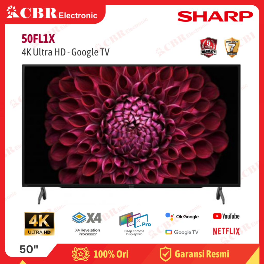 Jual TV SHARP 50 Inch LED 50FL1X (4K UHD-Google TV) | Shopee Indonesia