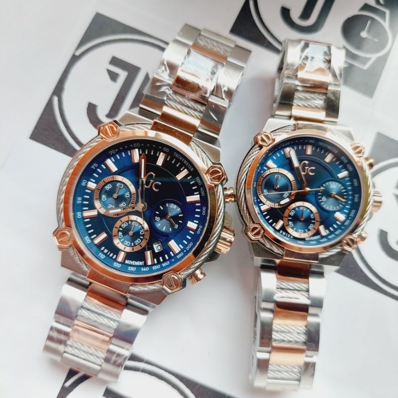 Jual Guess Collection GC Cable Force Dual Tone Navy Dial Jam Tangan ...