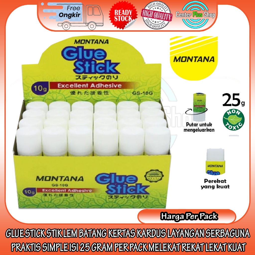 Jual GLUE STICK STIK BATANG FANCY PER PACK LEM GAM KERTAS MEREK MONTANA ...