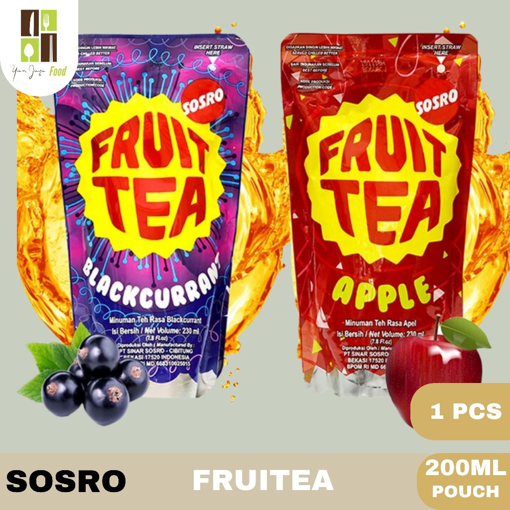 Jual Sosro Fruit Tea / Minuman Fruitea / Blackcurrant / Apel 200ml POUCH 1PCS | Shopee Indonesia