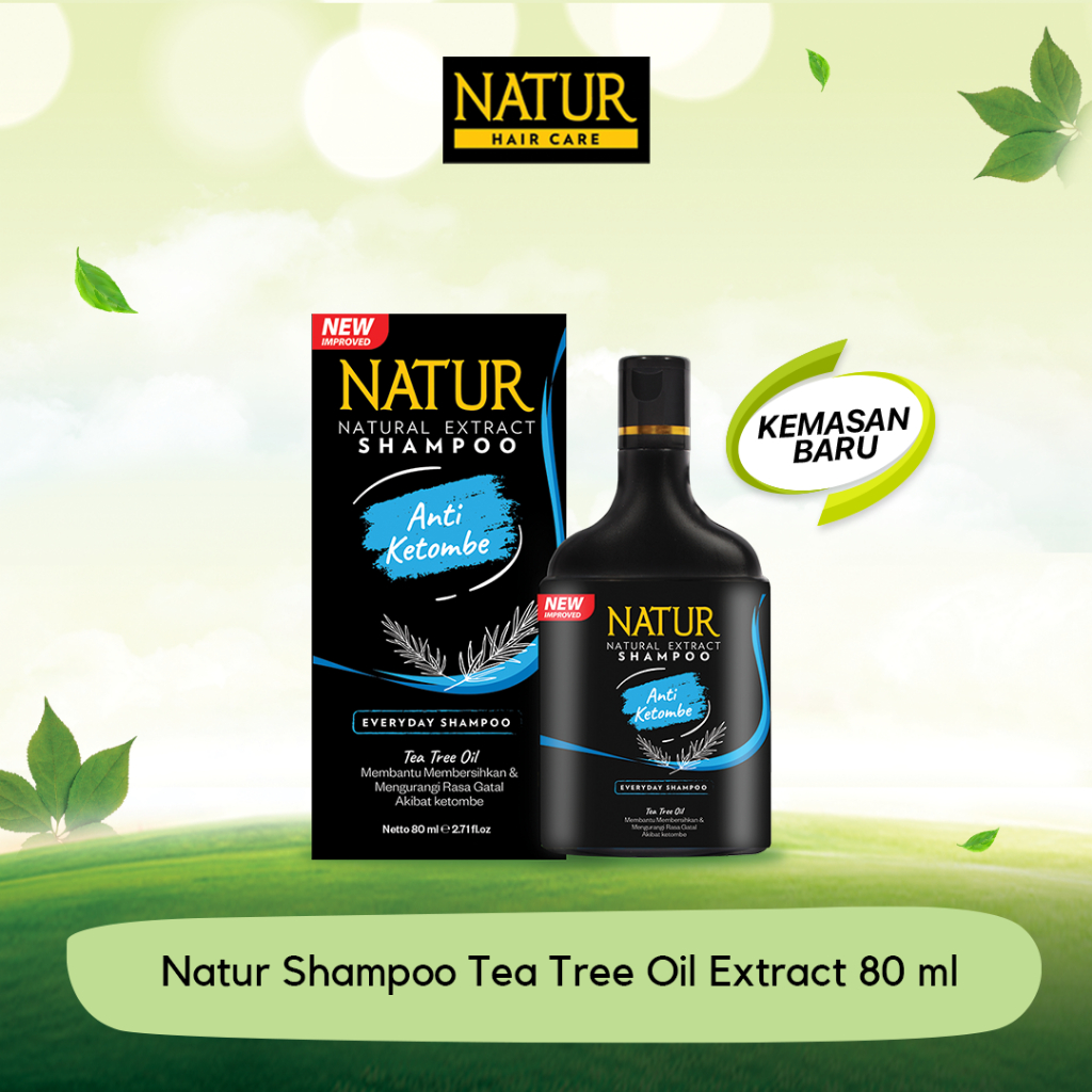 Jual PROMO Natur Shampoo Tea Tree Oil Extract Anti Dandruff / Anti Ketombe + FREE SHAMPOO SACHET ...