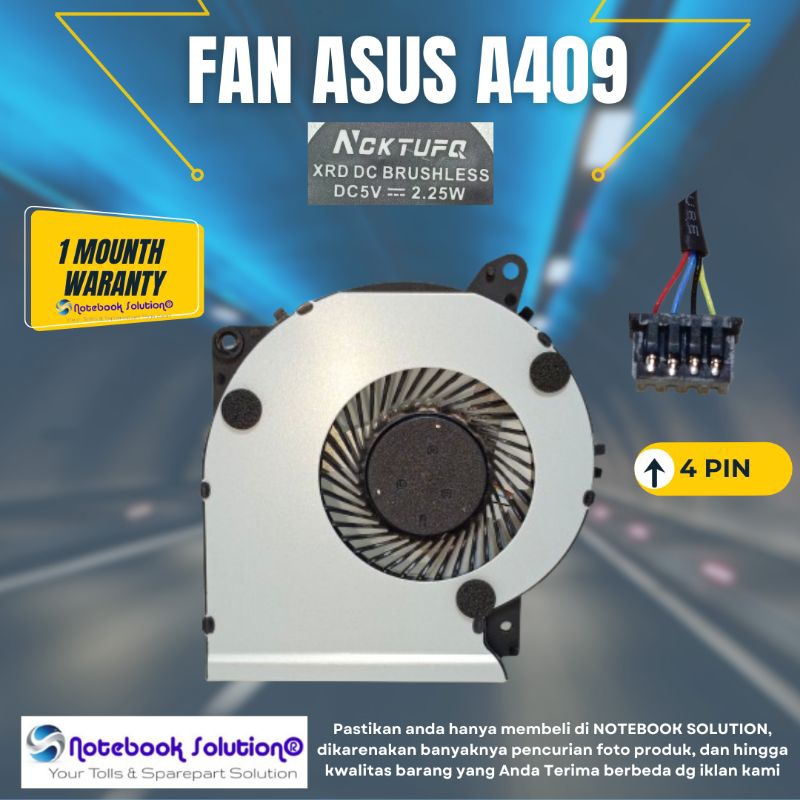 Jual KIPAS FAN ASUS A409 A409F A409UA X409 X409F X409FJ X409FA FL8700 ...