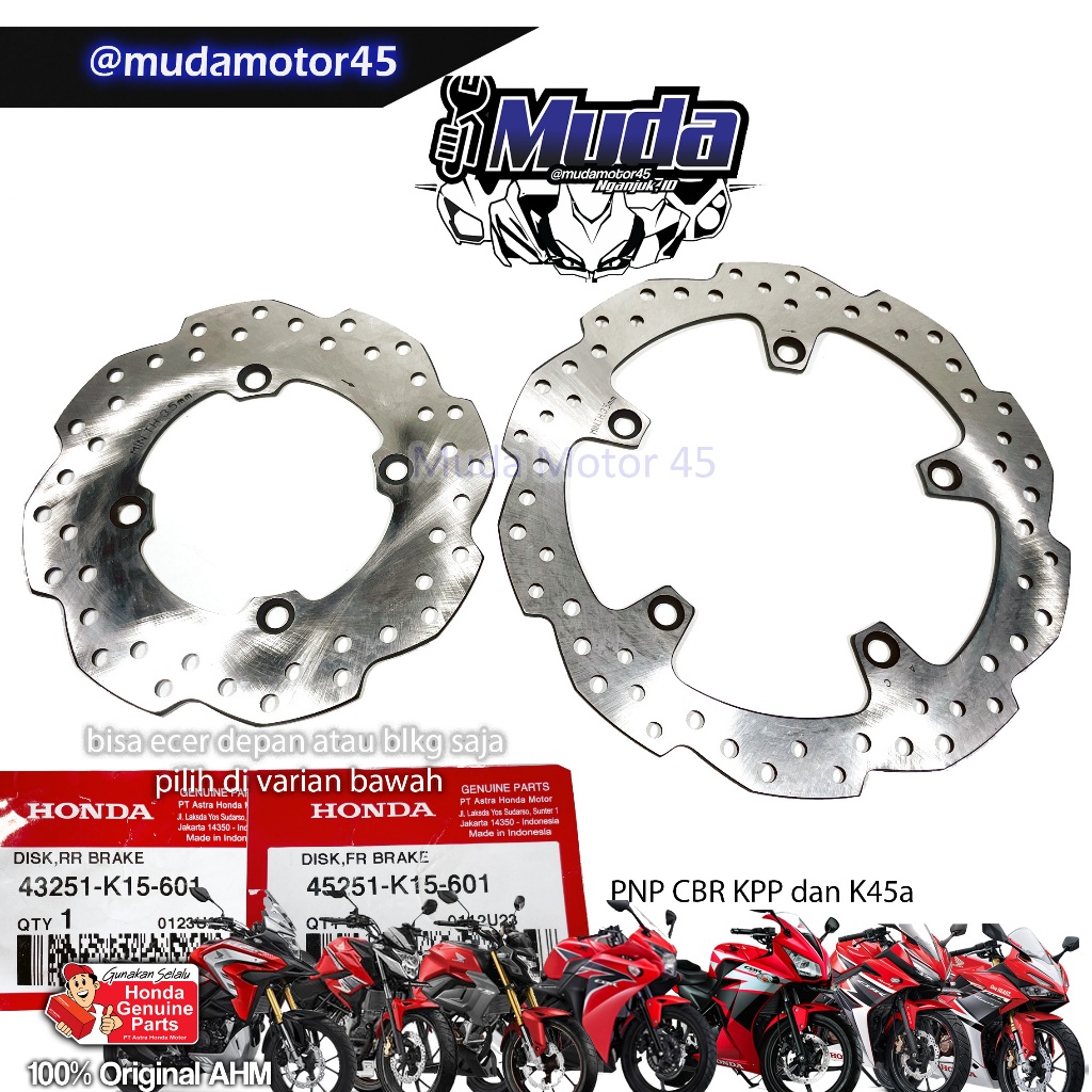 Jual PAKET CAKRAM DEPAN BELAKANG CB150R CB150X CBR150R PIRINGAN REM 45251-43251-K15-601 DISC ...