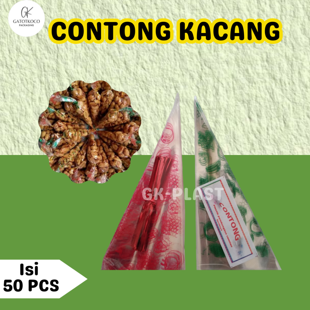 Jual (50 pcs) Plastik Contong Kacang/Mete/plastik segitiga kacang ...