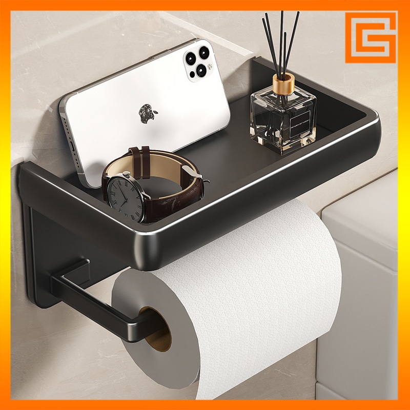 Jual Tempat tisu toilet tempat tisu aluminium dengan tempat penyimpanan ...