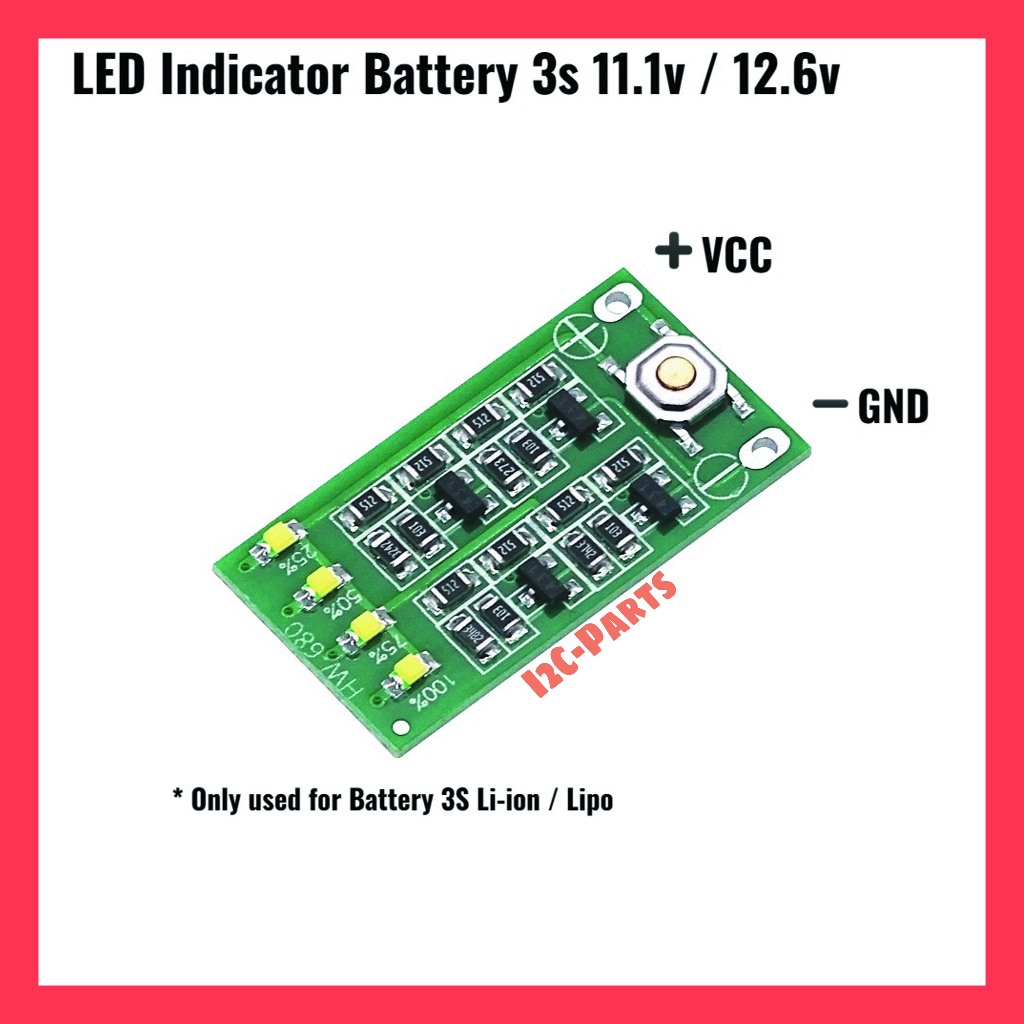 Jual LED Indikator Kapasitas Baterai 3S 12.6V 11.1V Lithium Lipo ...