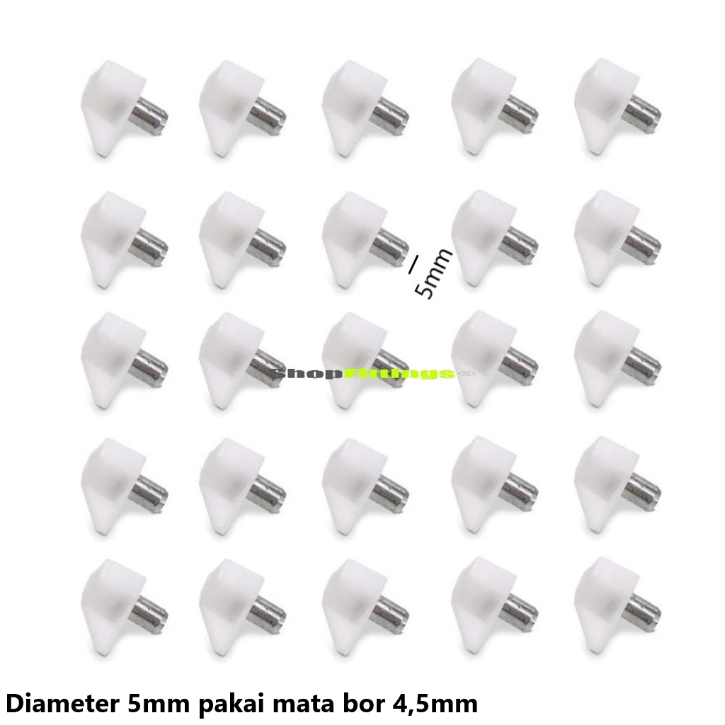 Jual Pen Besi Ambalan Penyangga kayu kaca Lemari Cabinet Pin Shelf ...