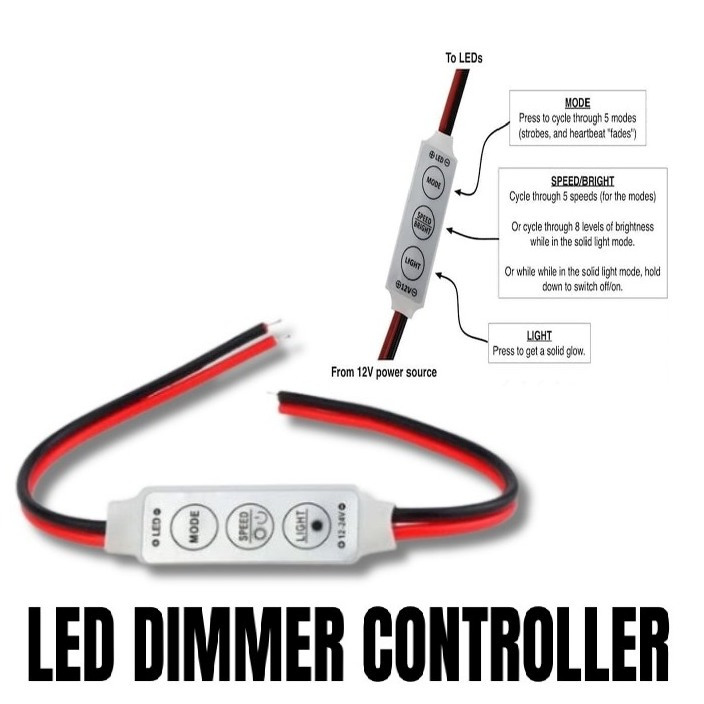 Jual Modul Controller Led Strip Satu Warna DC 12V - 24V LED Controller ...