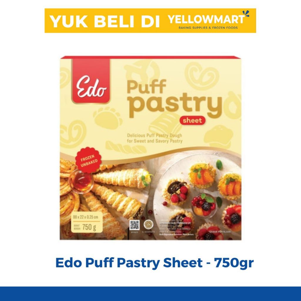 Jual Edo Puff Pastry Sheet Adonan Roti Beku - 750gr | Shopee Indonesia