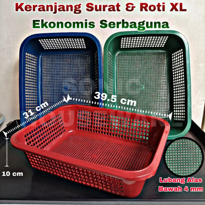 Jual Keranjang Bakul Wadah Tempat Nampan Surat Dokumen Amplop Roti Segi XL JUMBO Buah Sayur ...
