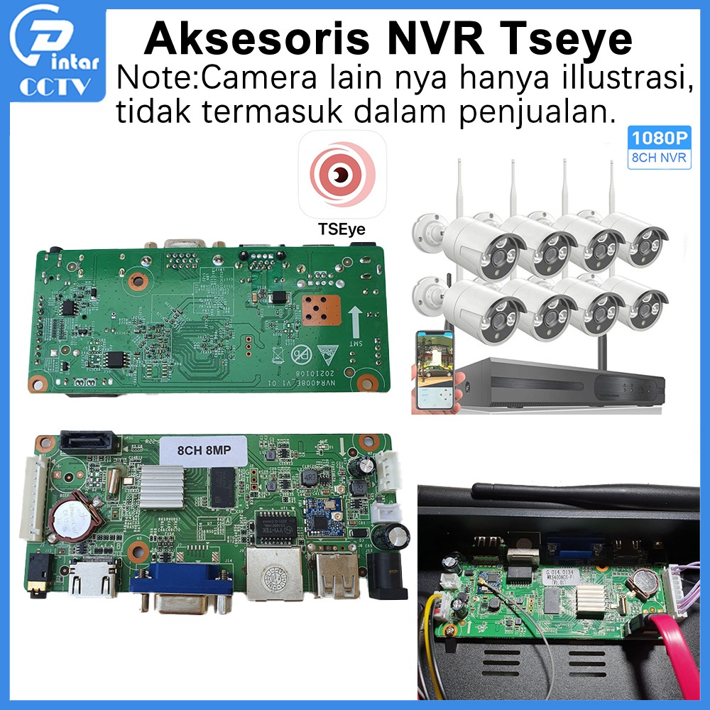 Jual Asli CCTV NVR KIT 4CH 8CH mesin 8MP App tseye Aksesoris NVR kamera ...