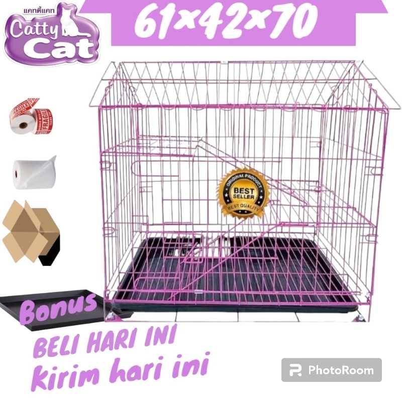 Jual Kandang Kucing Tingkat 3 Size L 90x60x45 cm + Roda (Muat 3-4 Ekor ...