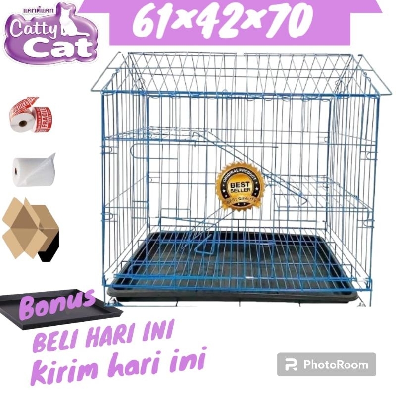 Jual Kandang Kucing Tingkat 3 Size L 90x60x45 cm + Roda (Muat 3-4 Ekor ...