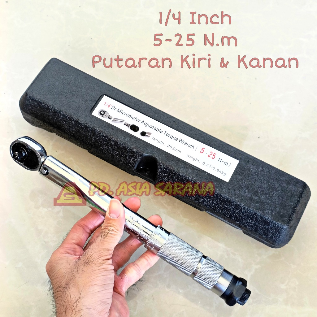 Jual Kunci Torsi Momen (5-25 N.m) x 1/4" Inch Torque Wrench Pas MXT-372B | Shopee Indonesia