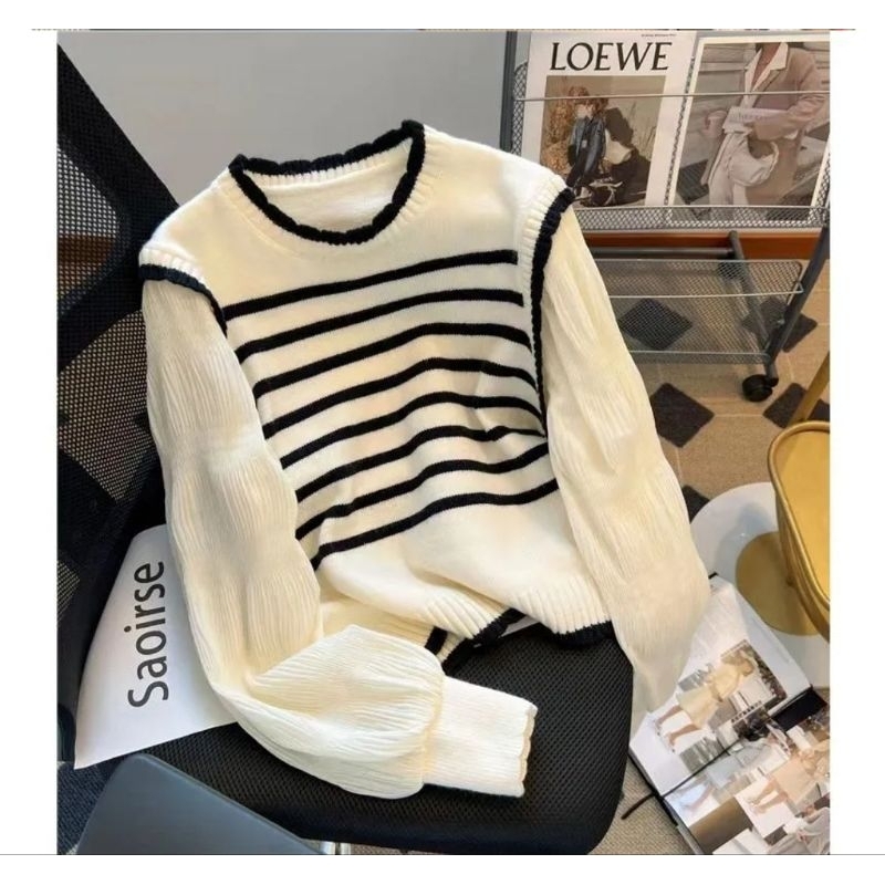 Jual BLOUSE RAJUT KOREAN STYLE/Atasan knit Wanita Lengan Panjang Balon Import Premium | Shopee ...