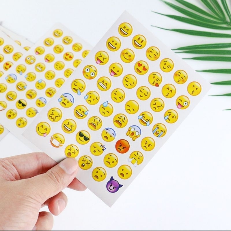 Jual stiker emoji 1 lembar - cute sticker - stiker lucu - sticker ...