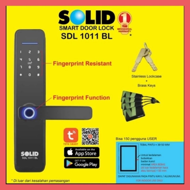 Jual handel pintu smartlock sdl 1011 solid | Shopee Indonesia